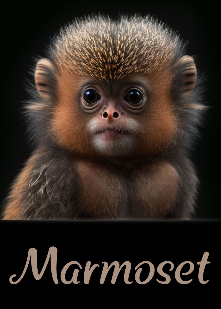 'Marmoset monkey' Poster, picture, metal print, paint by Van Zelman ...