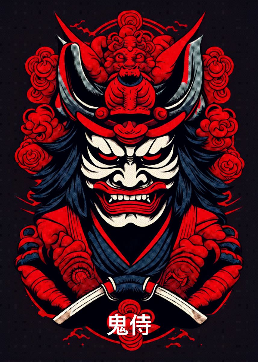 'Oni Mask 03' Poster, picture, metal print, paint by Popart PosterS ...