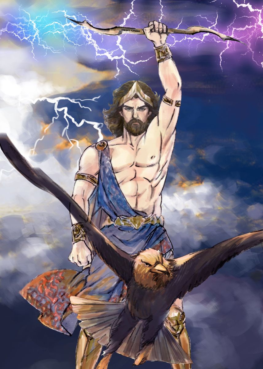 'Zeus and the Eagle' Poster, picture, metal print, paint by Hedy CHEN ...