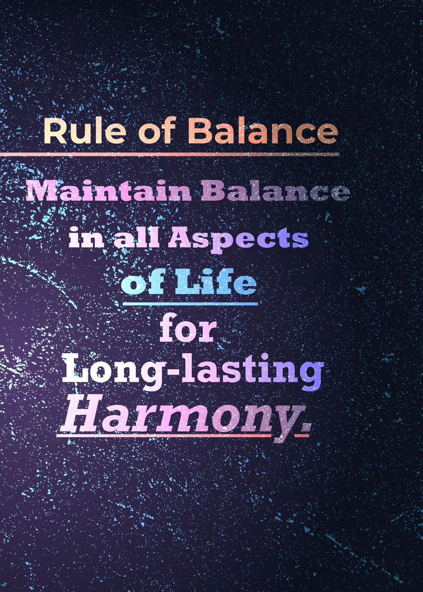 'Rule of Balance' Poster, picture, metal print, paint by Ilhamqrov ...
