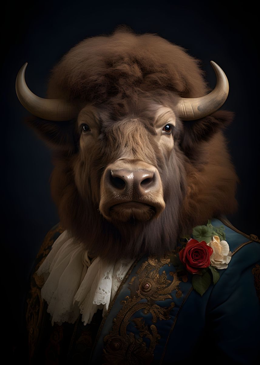 'Aristocrat Bison' Poster, picture, metal print, paint by Makadur ...