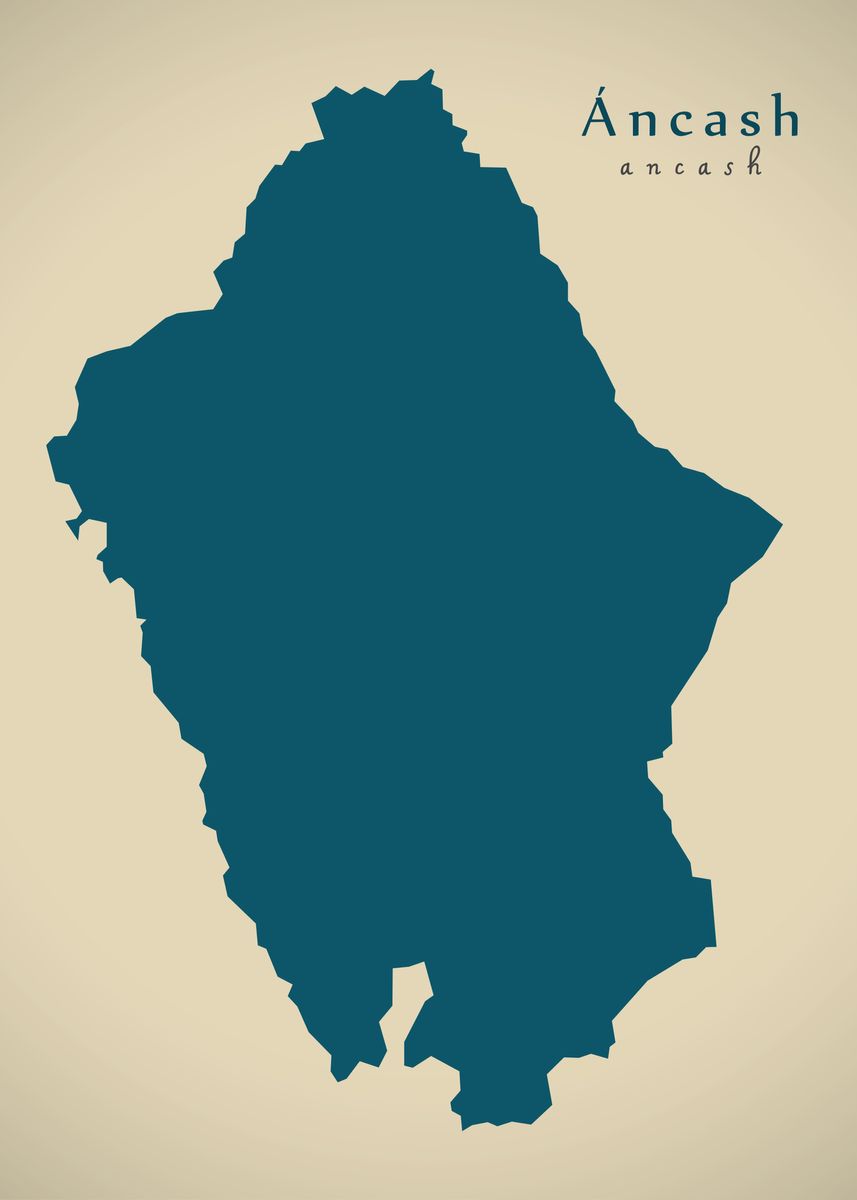 'Ancash Peru region map' Poster by Ingo Menhard | Displate