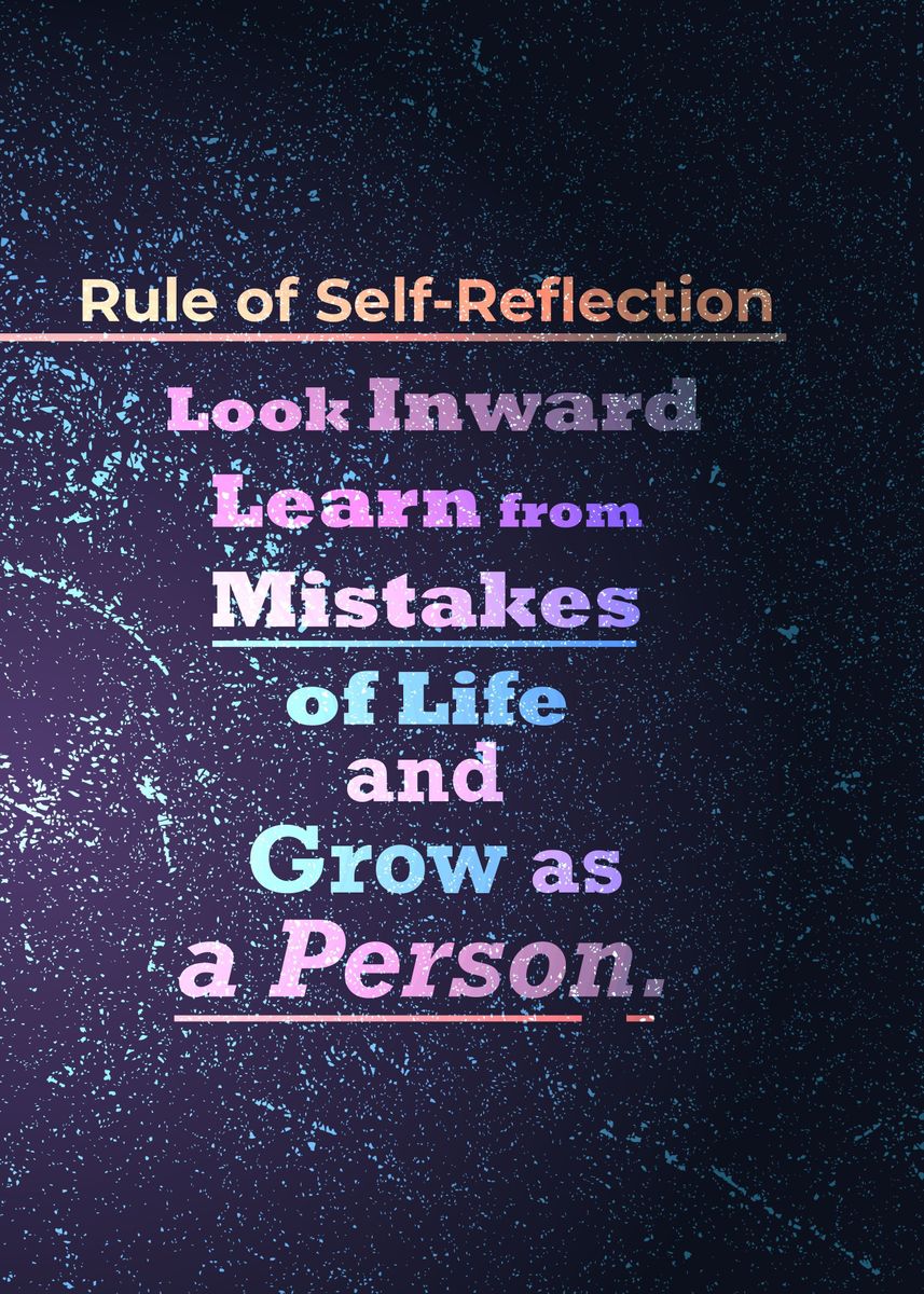 'Rule of Self Reflection' Poster, picture, metal print, paint by ...