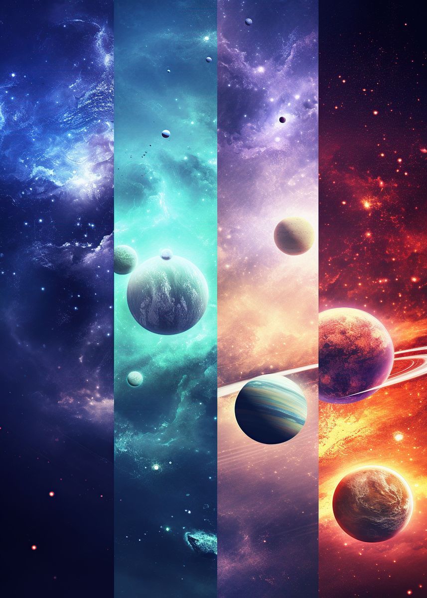 ' Multiverse' Poster, picture, metal print, paint by Viva Studio | Displate