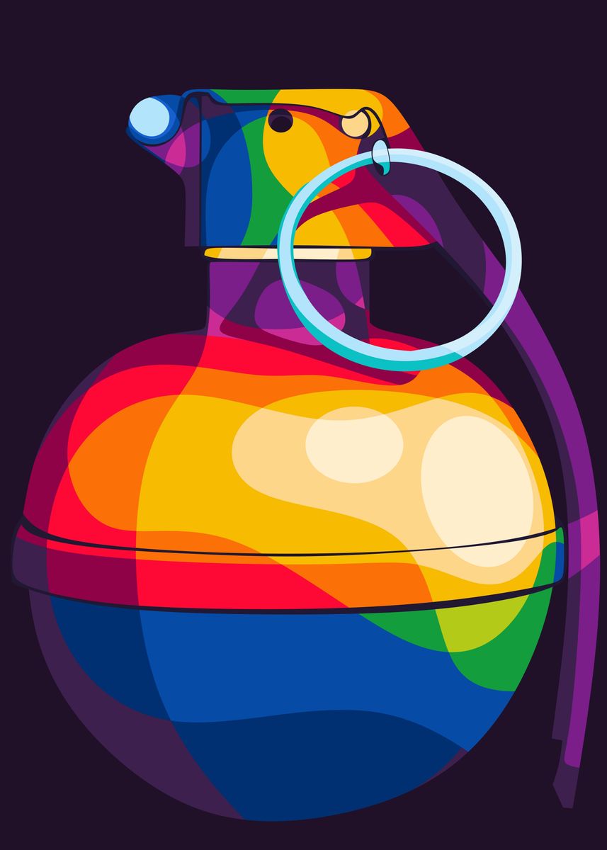 'M67 Grenade Pop Art' Poster, picture, metal print, paint by floverglow ...