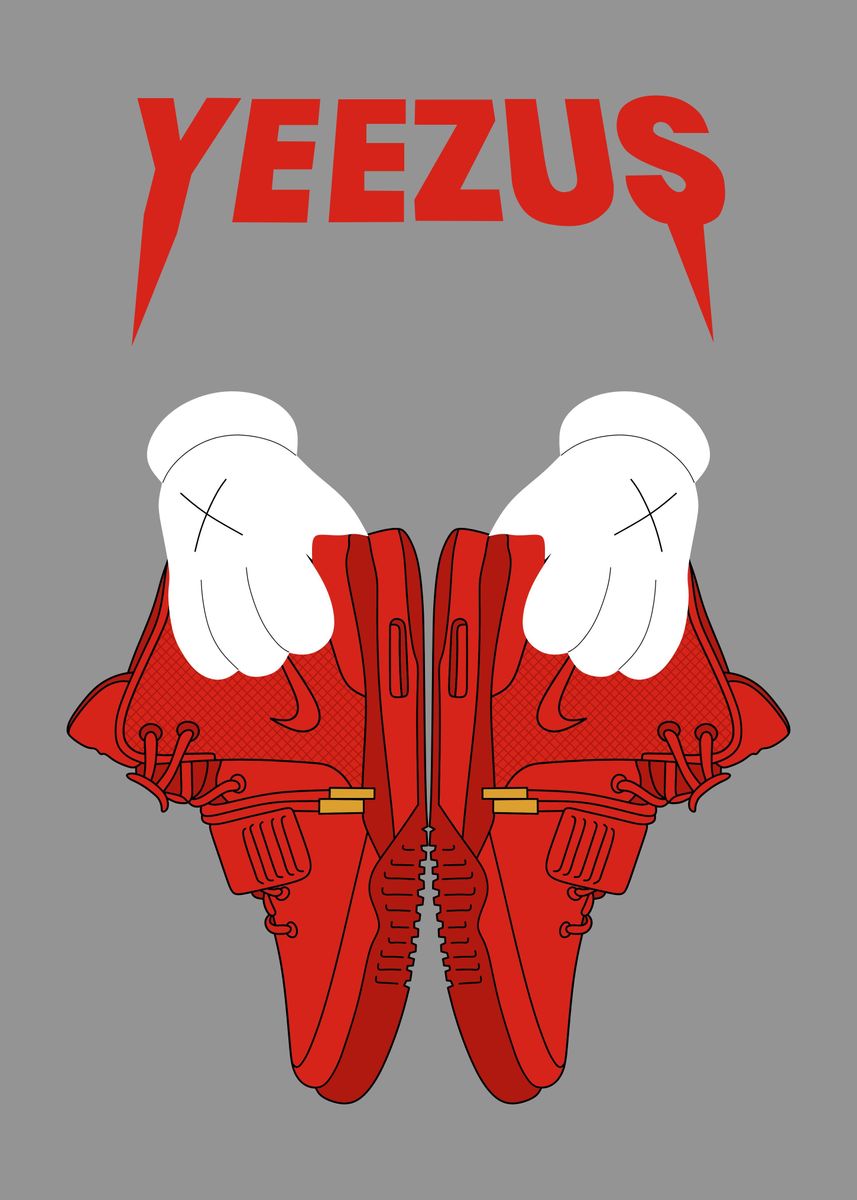 'red hype sneaker' Poster, picture, metal print, paint by Sum Port ...