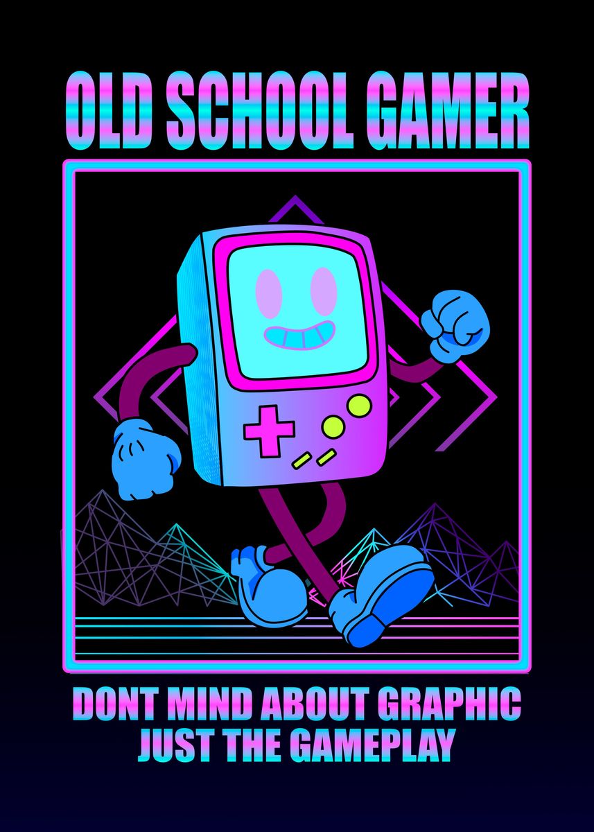 'Old school gamer' Poster, picture, metal print, paint by best art ...