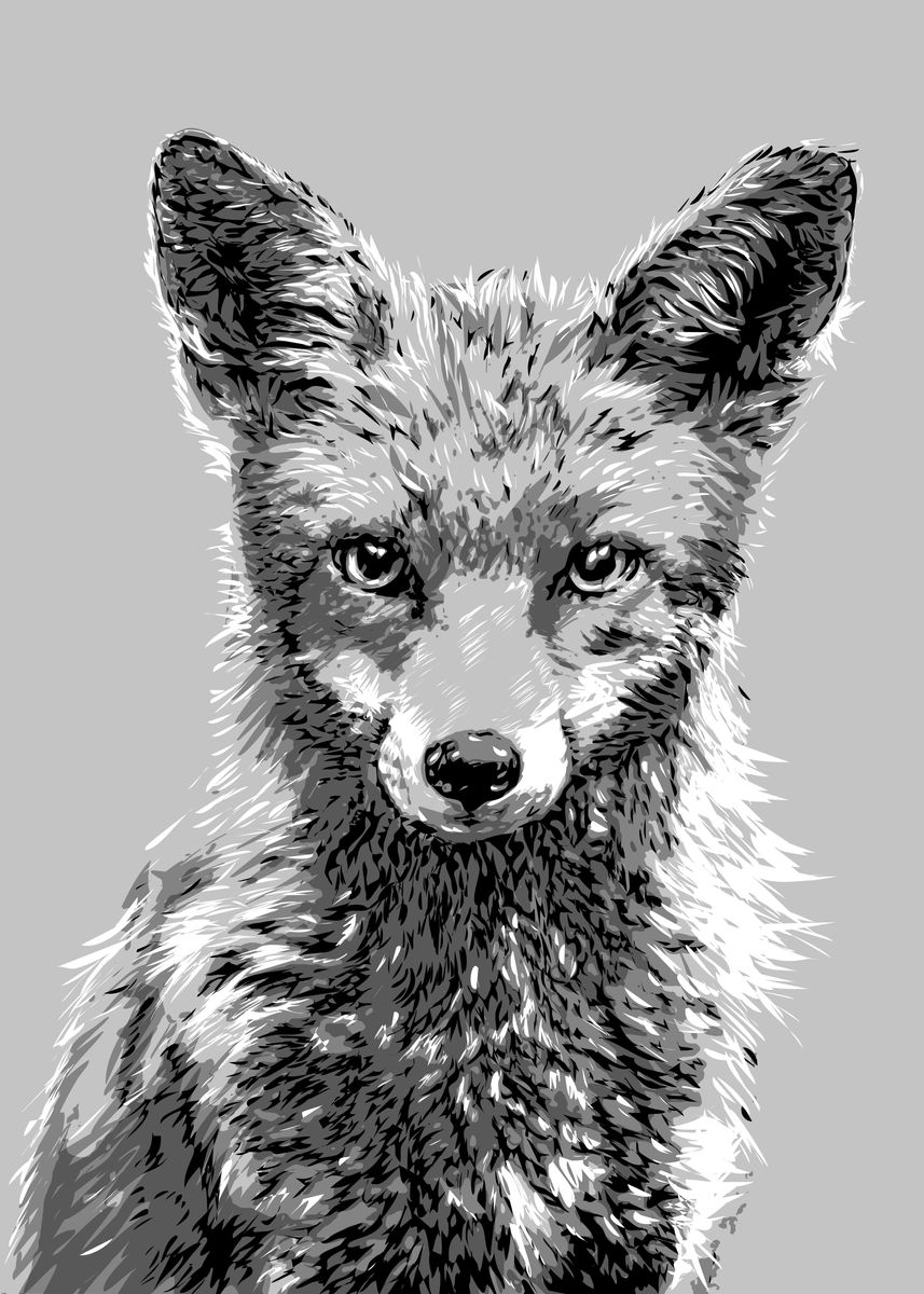 'fox' Poster, picture, metal print, paint by Nesrin Gulistan | Displate
