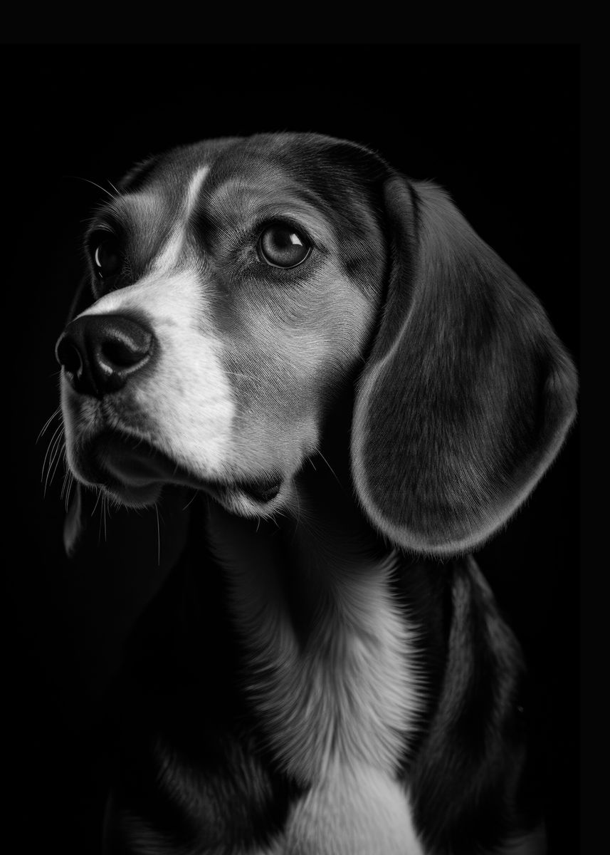 'Beagle Portrait' Poster, picture, metal print, paint by Fayt | Displate