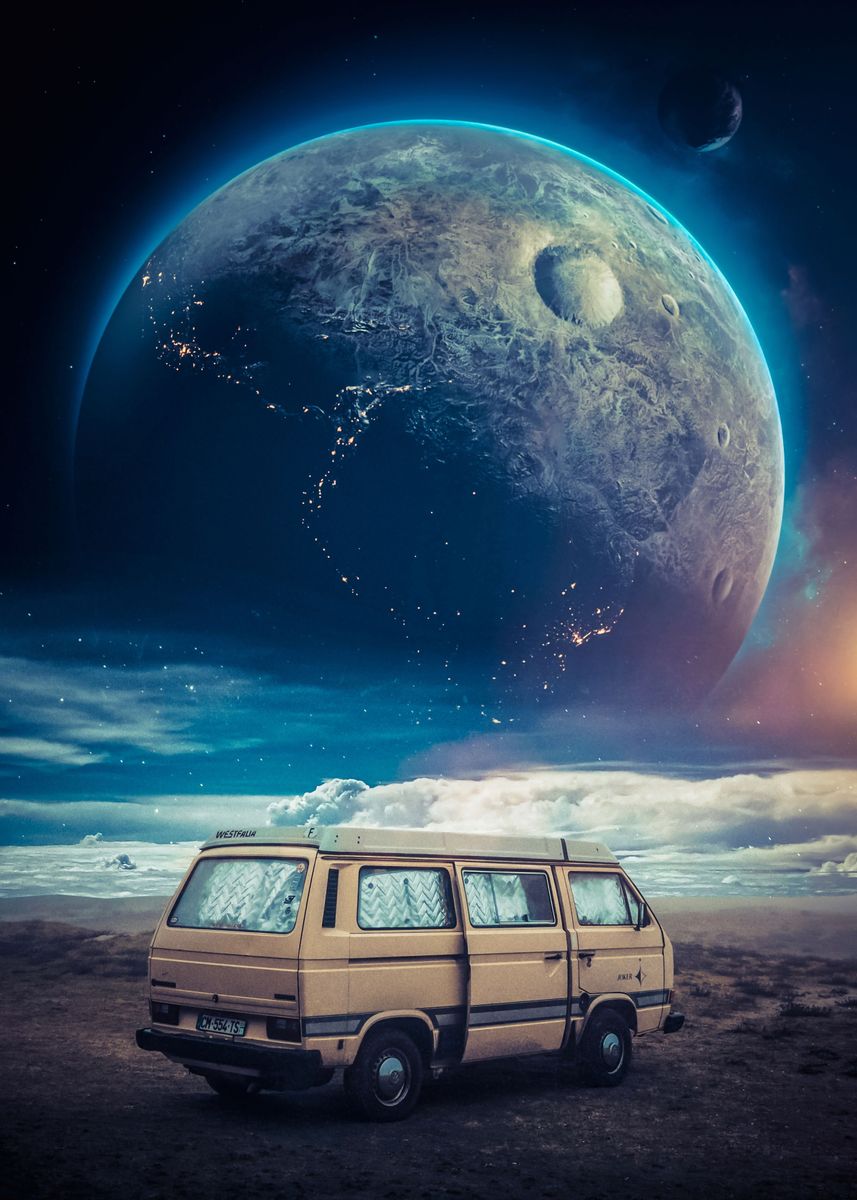 'Van of adventurer Planet' Poster, picture, metal print, paint by Gen Z ...