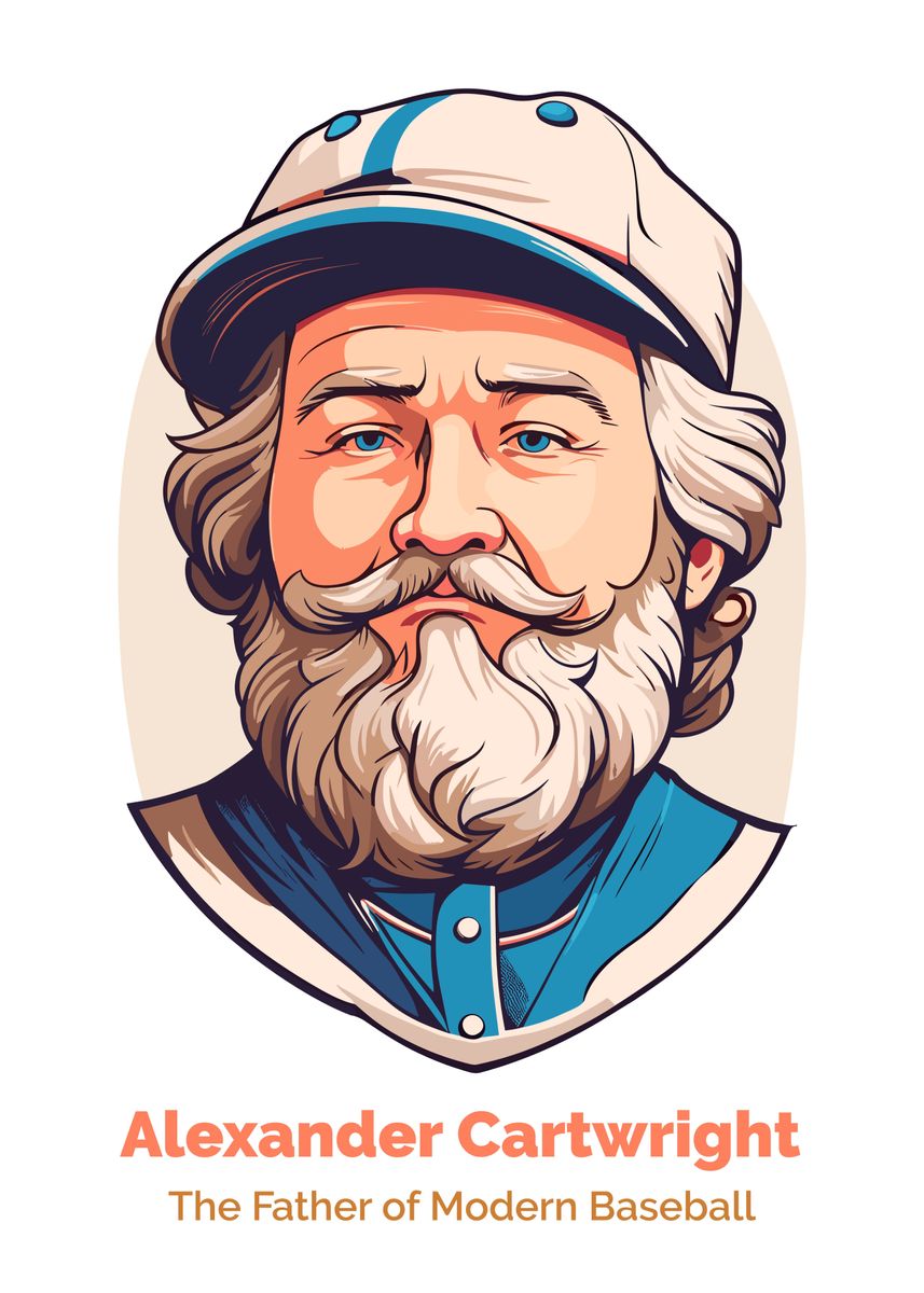 'Alexander Cartwright ' Poster, picture, metal print, paint by Muhammad ...