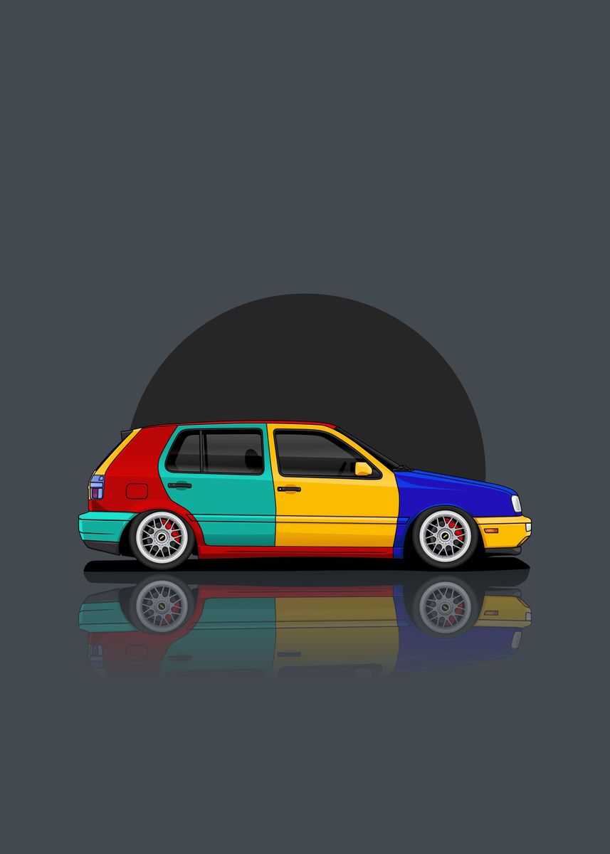 'Volkswagen Golf Mk3 ' Poster by Dodi Firdaus | Displate