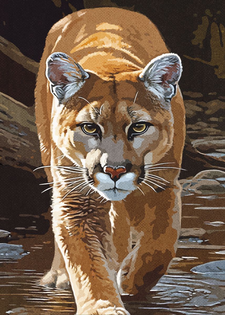 'Vintage Puma' Poster, picture, metal print, paint by Coffee Design ...