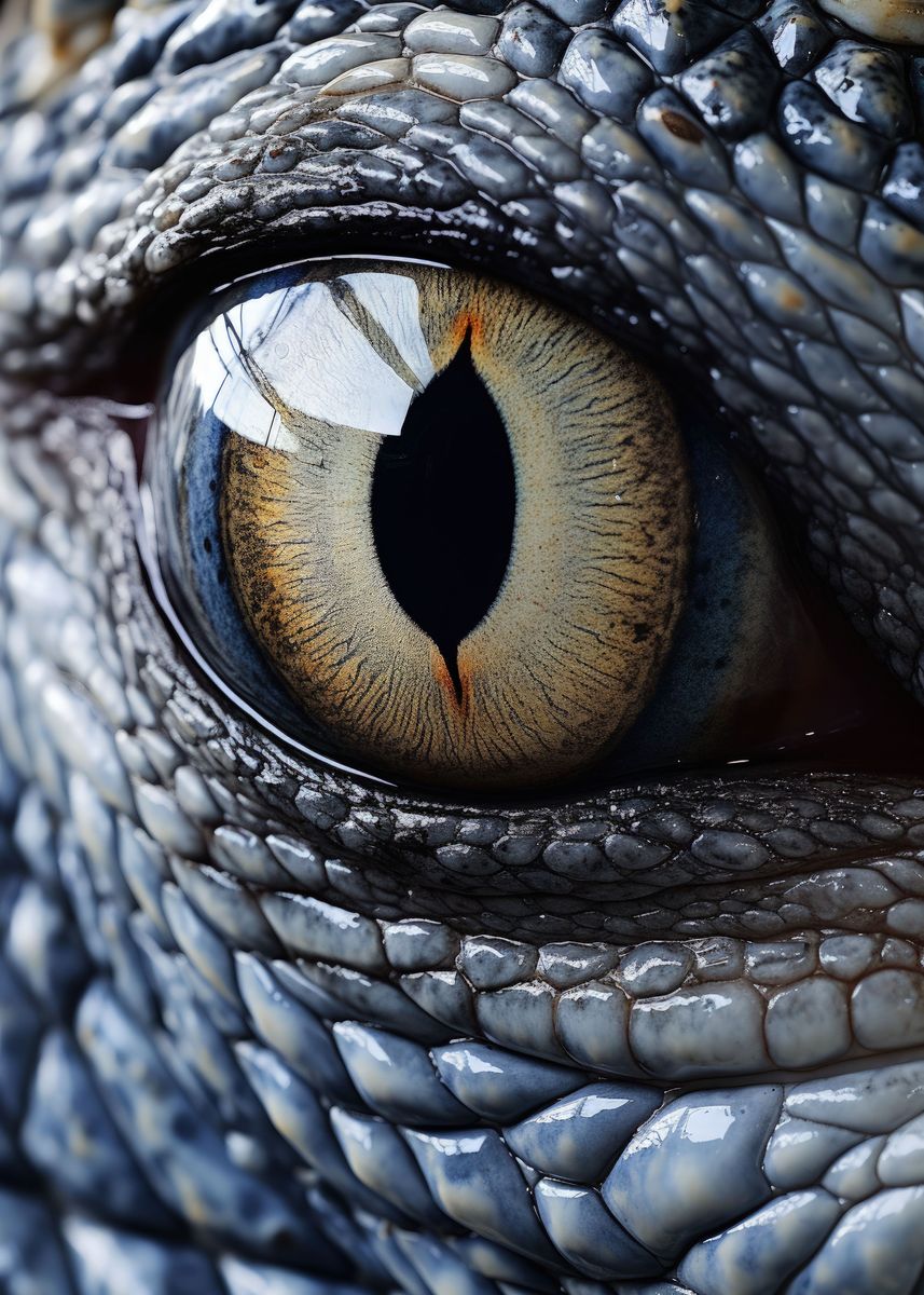 'Alligator Eye Close Up' Poster, picture, metal print, paint by Usama ...