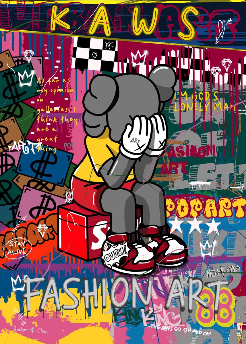 'Kaws graffiti style' Poster by CANON ROCK | Displate