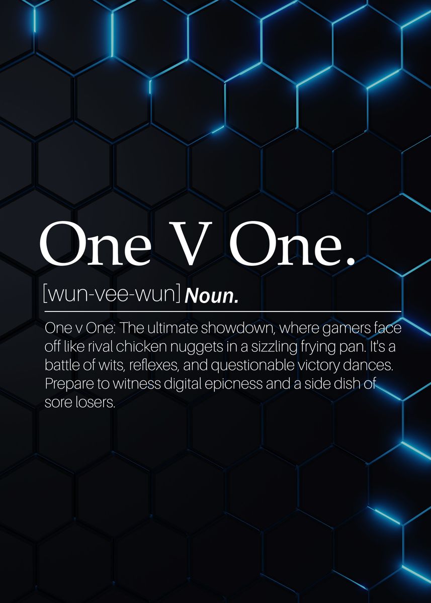 'One Versus One word def' Poster, picture, metal print, paint by ...