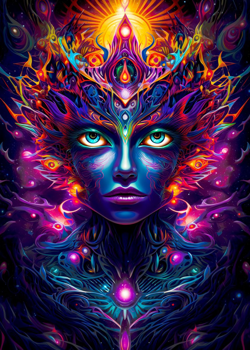 'Psychedelic Godess ' Poster, picture, metal print, paint by Eric ...