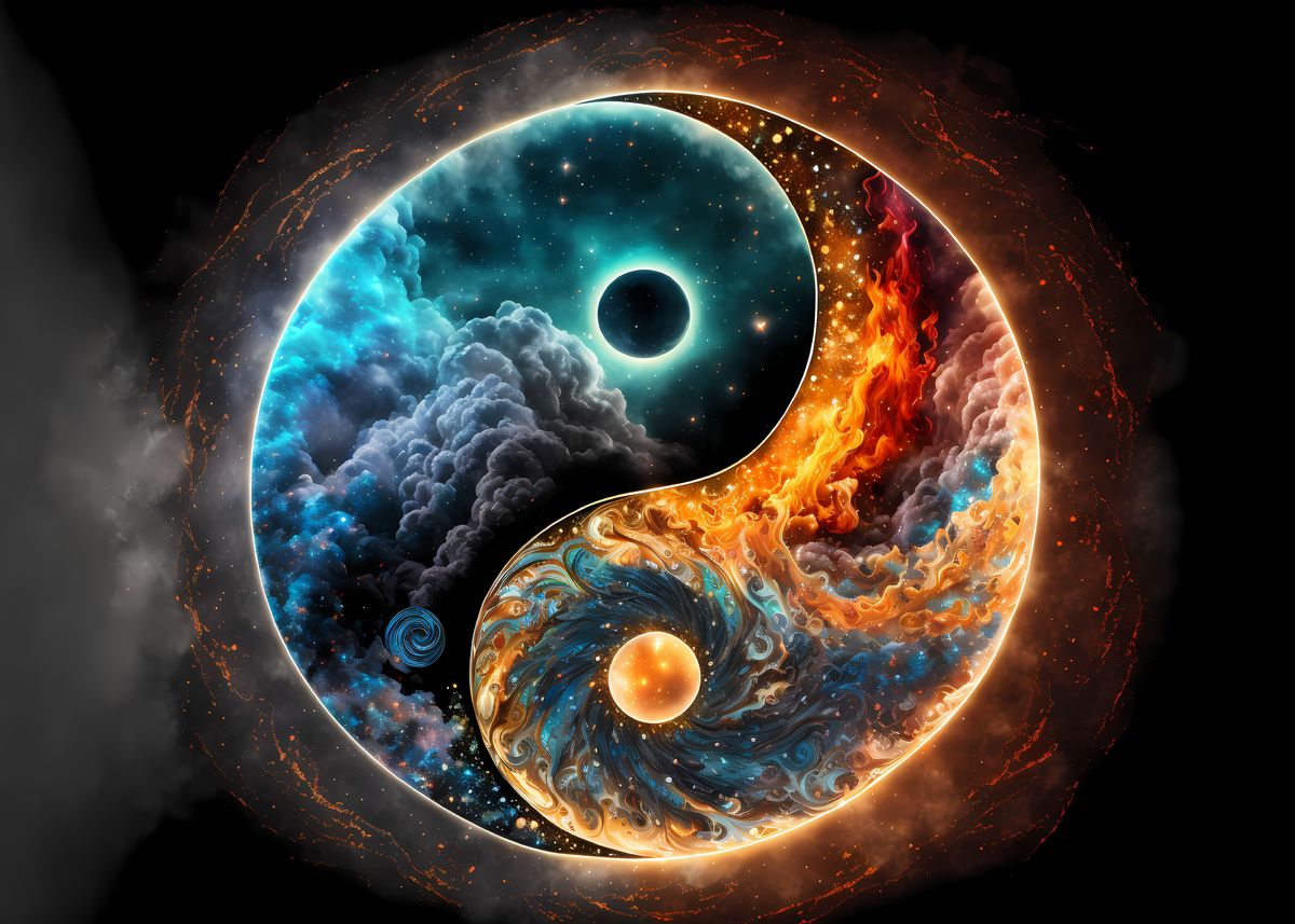 'Fire and ice Yin Yang' Poster by Kristy Haines | Displate