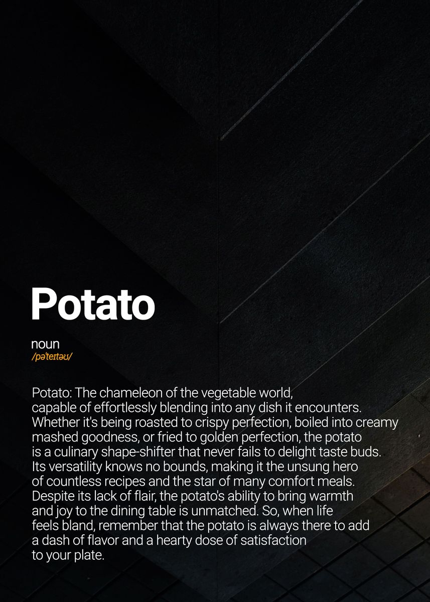 'Potato' Poster, picture, metal print, paint by Mr Penguin | Displate