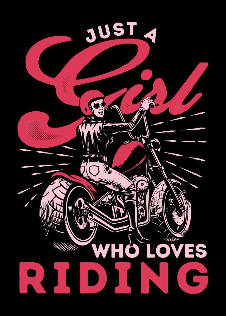 'Women Motorcycle Rider' Poster, picture, metal print, paint by mujahid ...