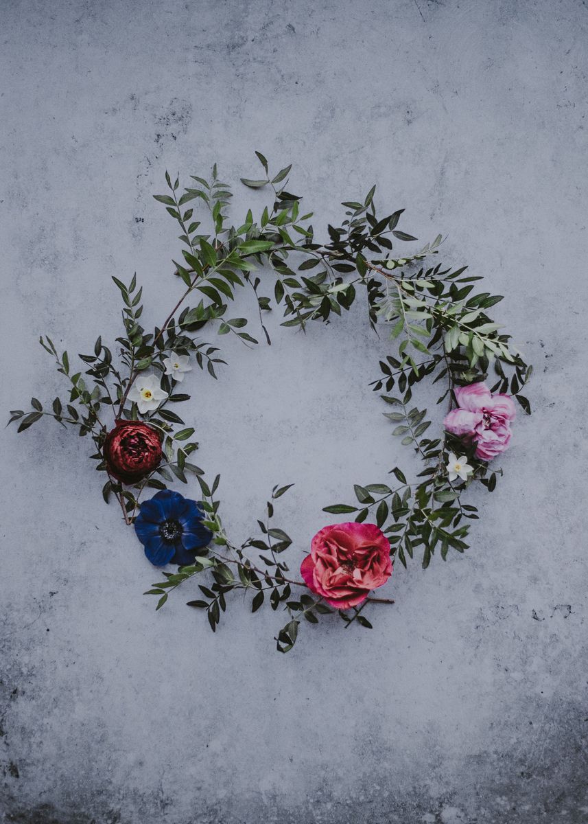 'Flower Wreath' Poster, picture, metal print, paint by shizuno andrian ...