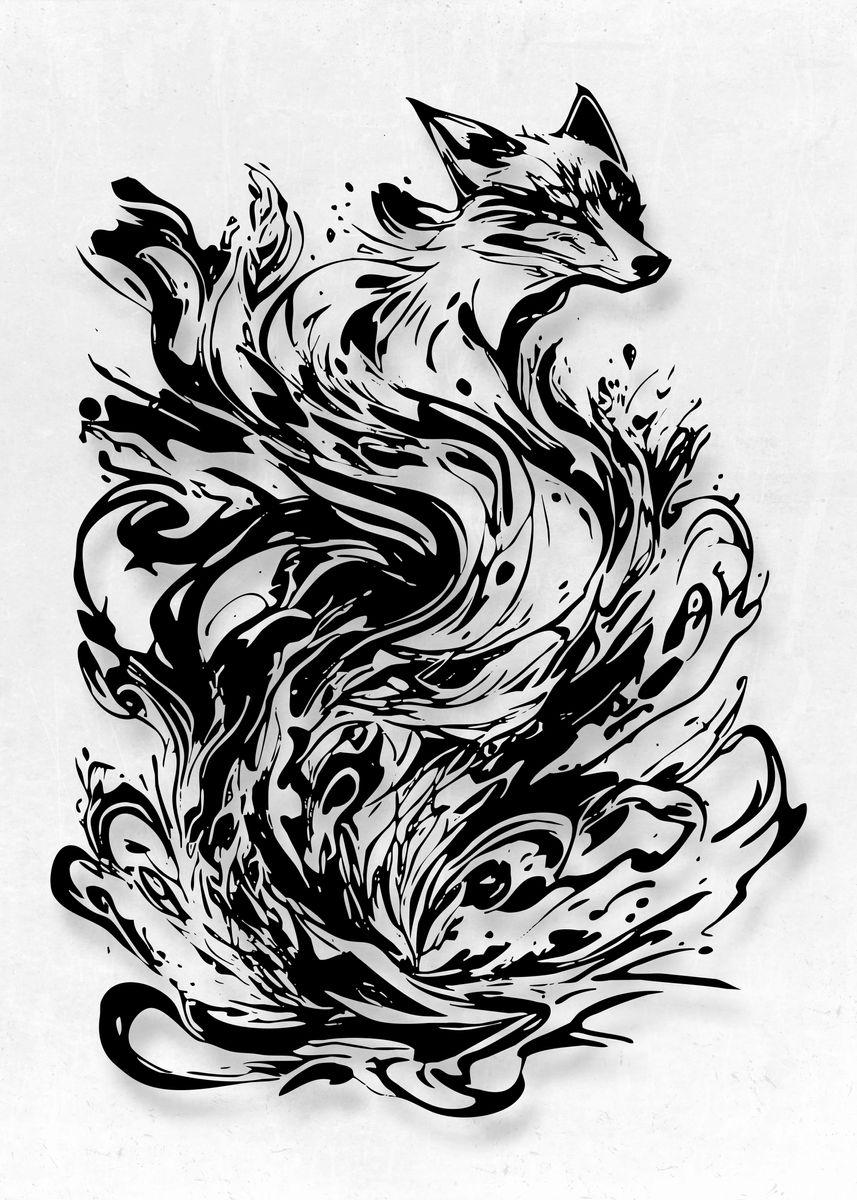 'Abstract Fox' Poster, picture, metal print, paint by Ilya Danilov ...