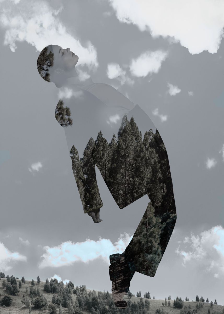 'Side view human silhouette' Poster, picture, metal print, paint by ...