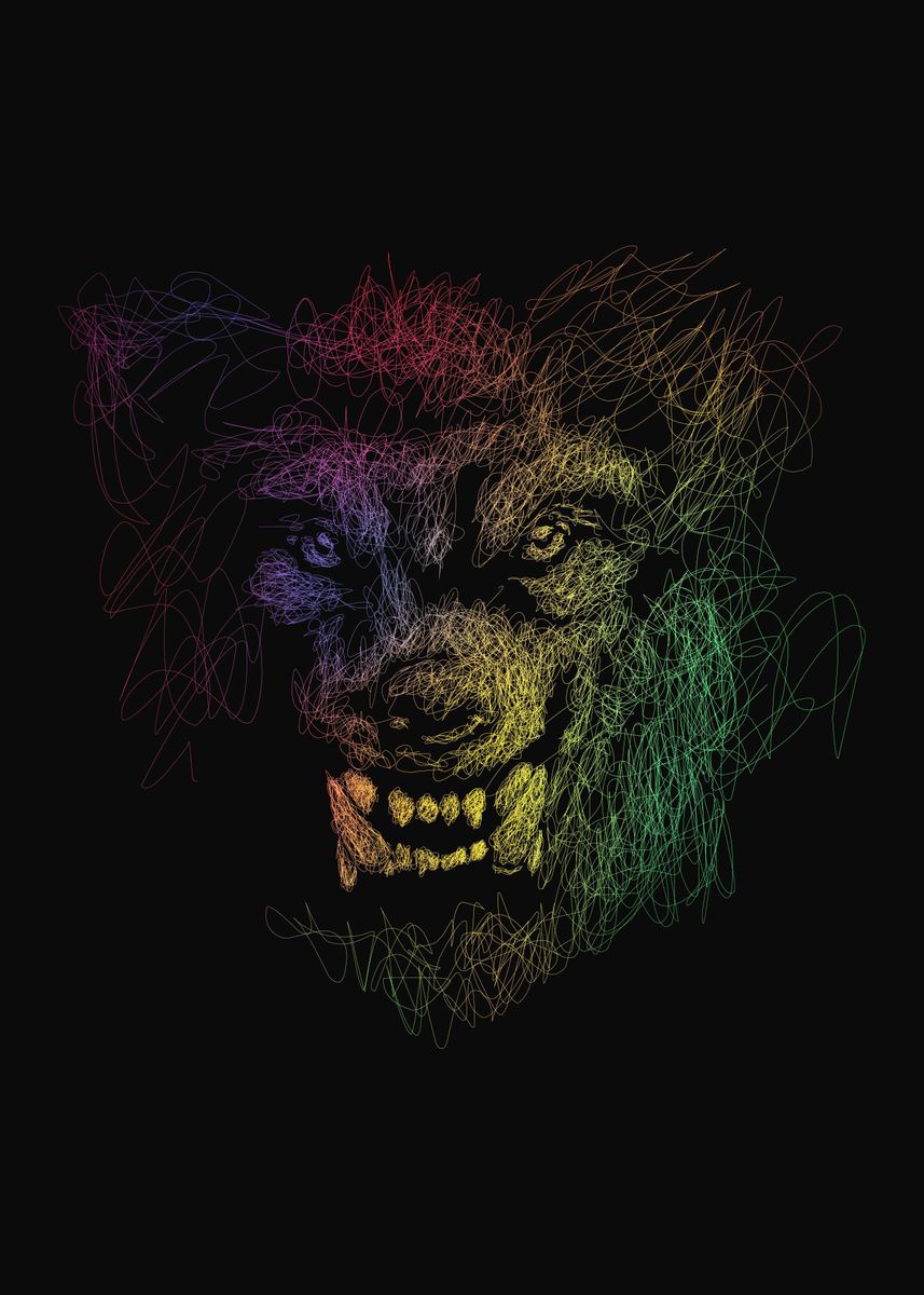 'Wolf' Poster, picture, metal print, paint by Evan Arrington | Displate