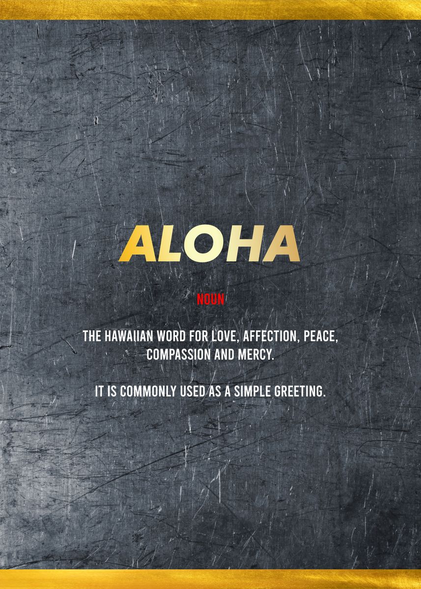 'aloha funny definition' Poster, picture, metal print, paint by ...