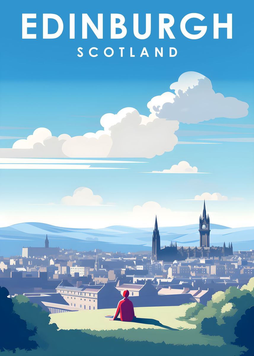 'Edinburgh Scotland Travel' Poster, picture, metal print, paint by ...