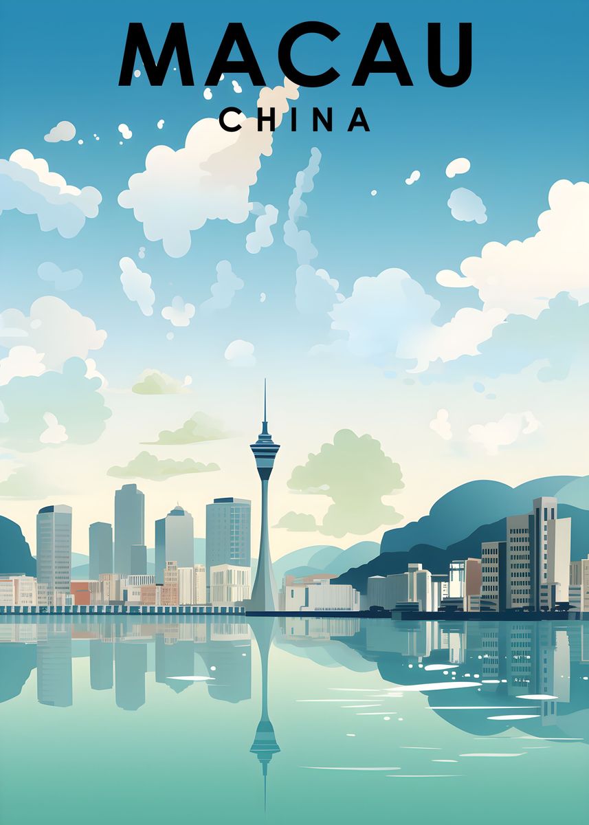 'Macau China Travel' Poster, picture, metal print, paint by Khloi ...