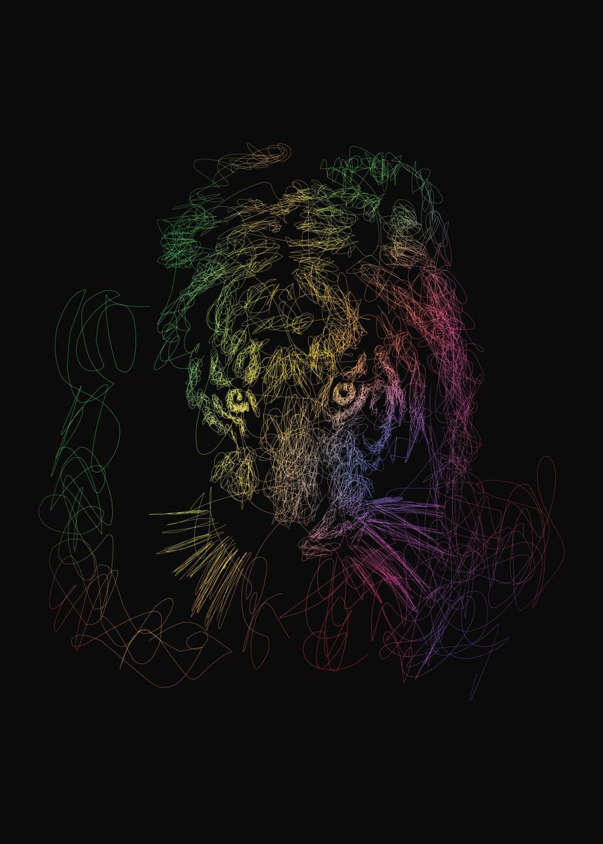 'Tiger' Poster, picture, metal print, paint by Evan Arrington | Displate