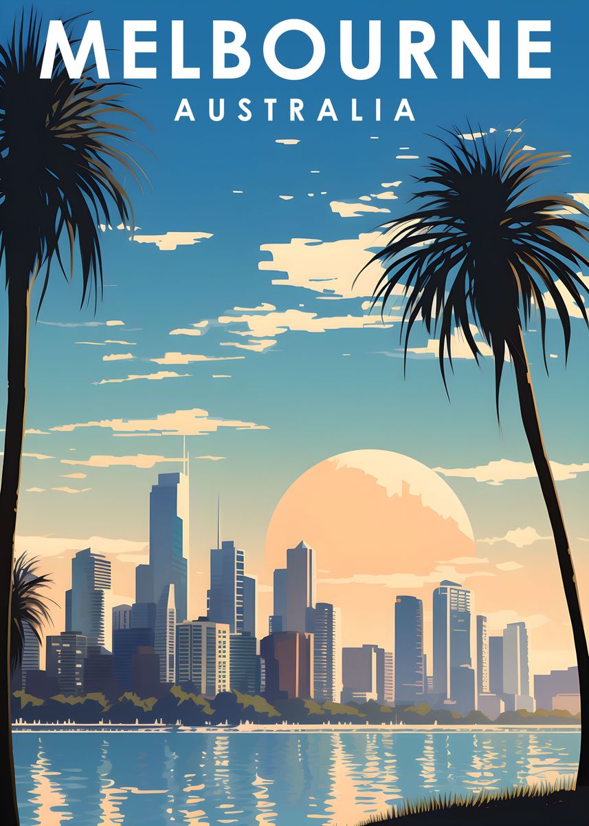 'Melbourne Australia Travel' Poster, picture, metal print, paint by ...