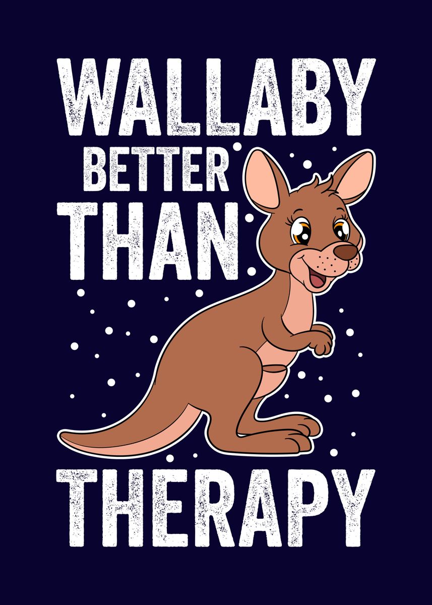 'Funny Wallaby' Poster, picture, metal print, paint by MzumO | Displate