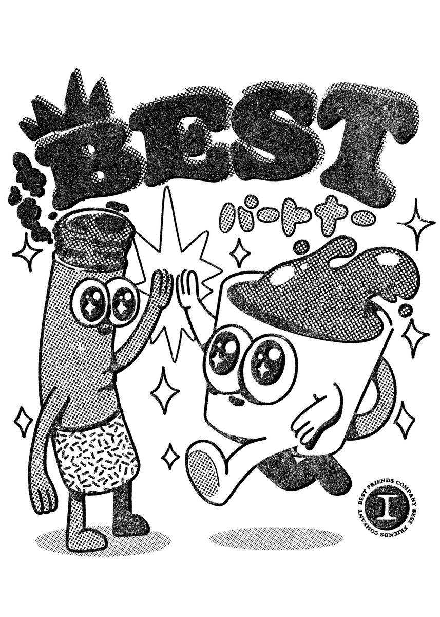 'Best Friends Coffee and ' Poster, picture, metal print, paint by ...