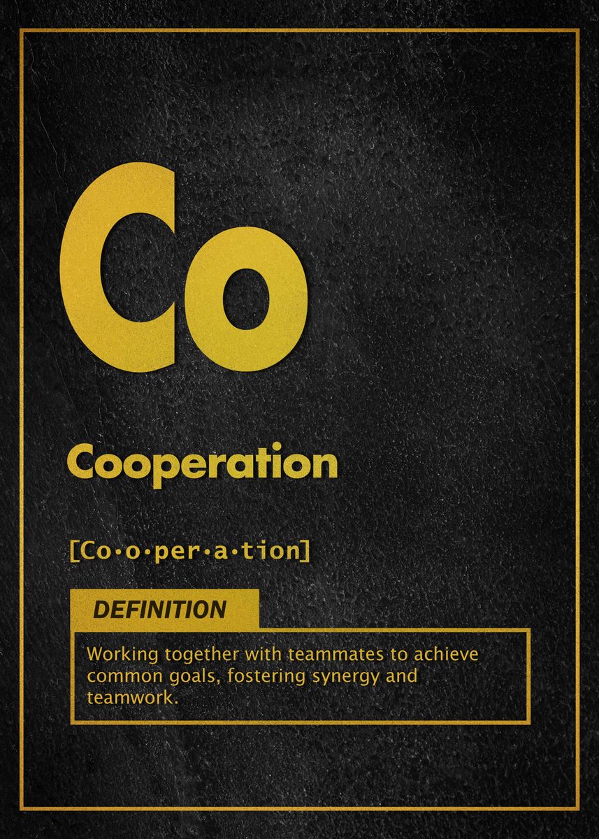 'cooperation' Poster, picture, metal print, paint by Definition Space ...