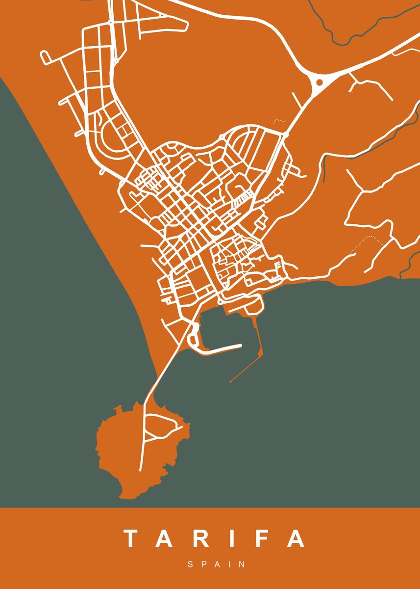 'TARIFA SPAIN' Poster, picture, metal print, paint by UrbanMaps | Displate