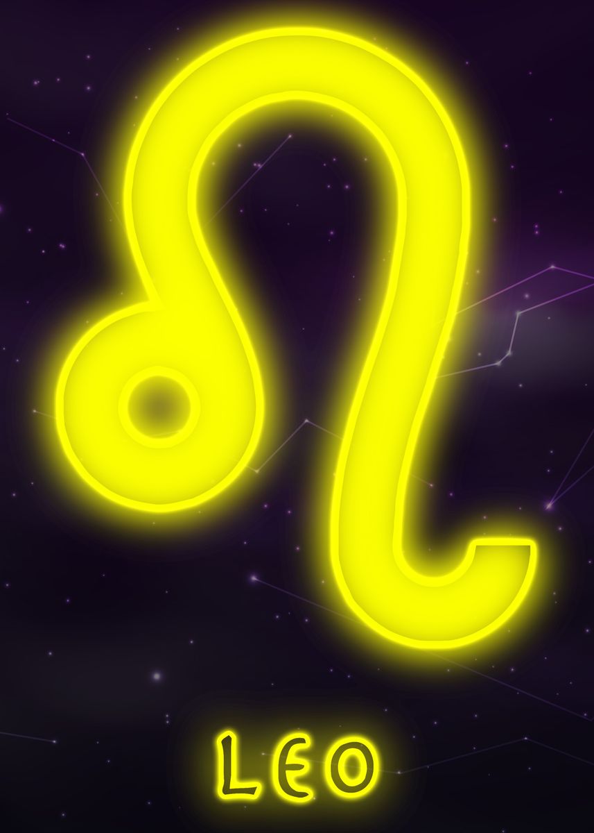 'Leo Neon Tarot Art' Poster, picture, metal print, paint by Pegasus Art ...