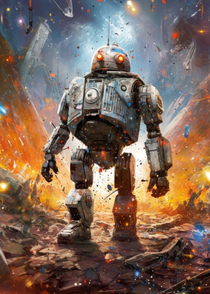 'Robot War' Poster by Dario Berardi | Displate