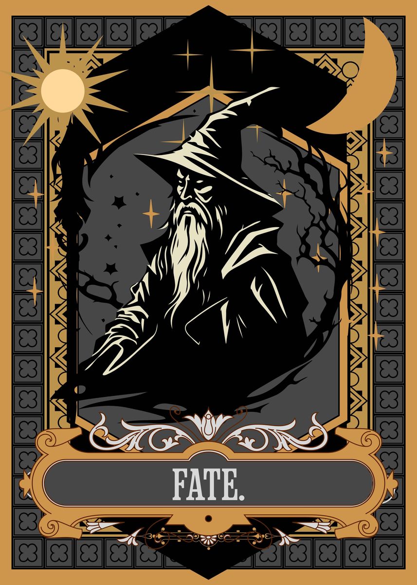 'FATE WIZARD TAROT CARD' Poster by Atomic Chinook | Displate