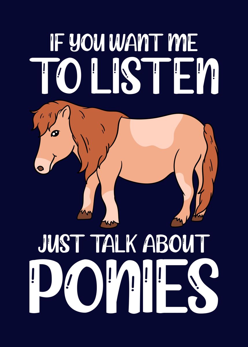 'Cute Ponies' Poster, picture, metal print, paint by MzumO | Displate