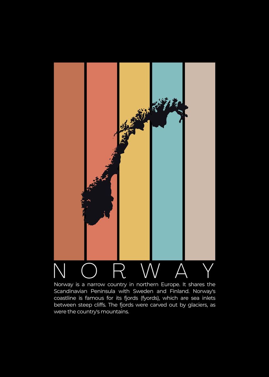 'Norway Map' Poster, picture, metal print, paint by Sabiqul Fahmi ...