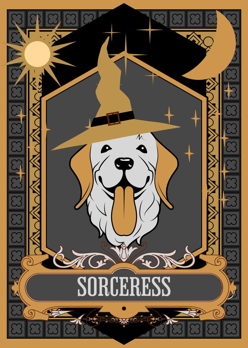 'CUTE DOG TAROT CARD' Poster, picture, metal print, paint by Atomic ...