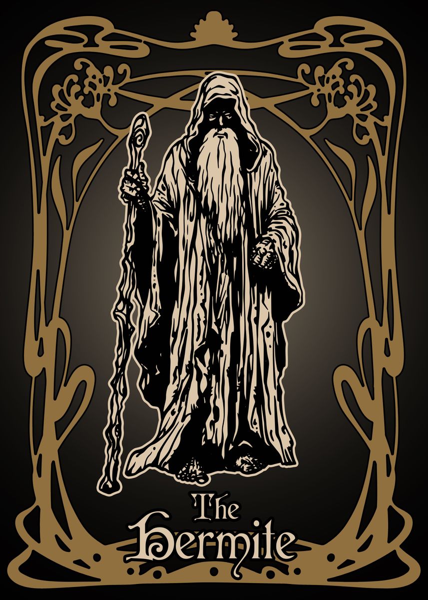 'The Hermite Tarot card' Poster, picture, metal print, paint by ...