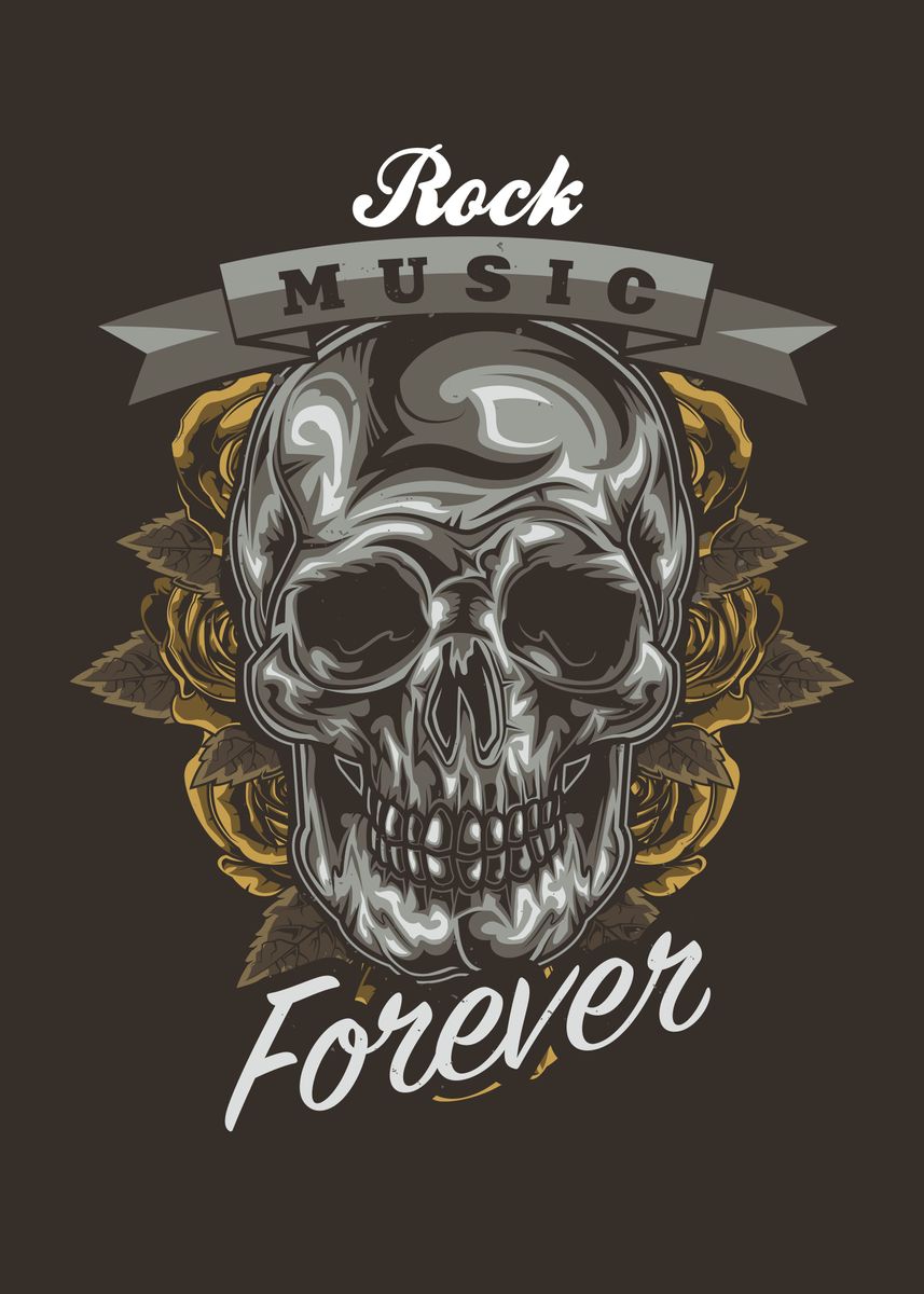 'Skull music' Poster, picture, metal print, paint by Dede wiradinata ...