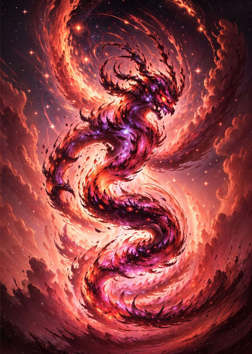 'Space Fire Monster' Poster, picture, metal print, paint by DervlexArt ...