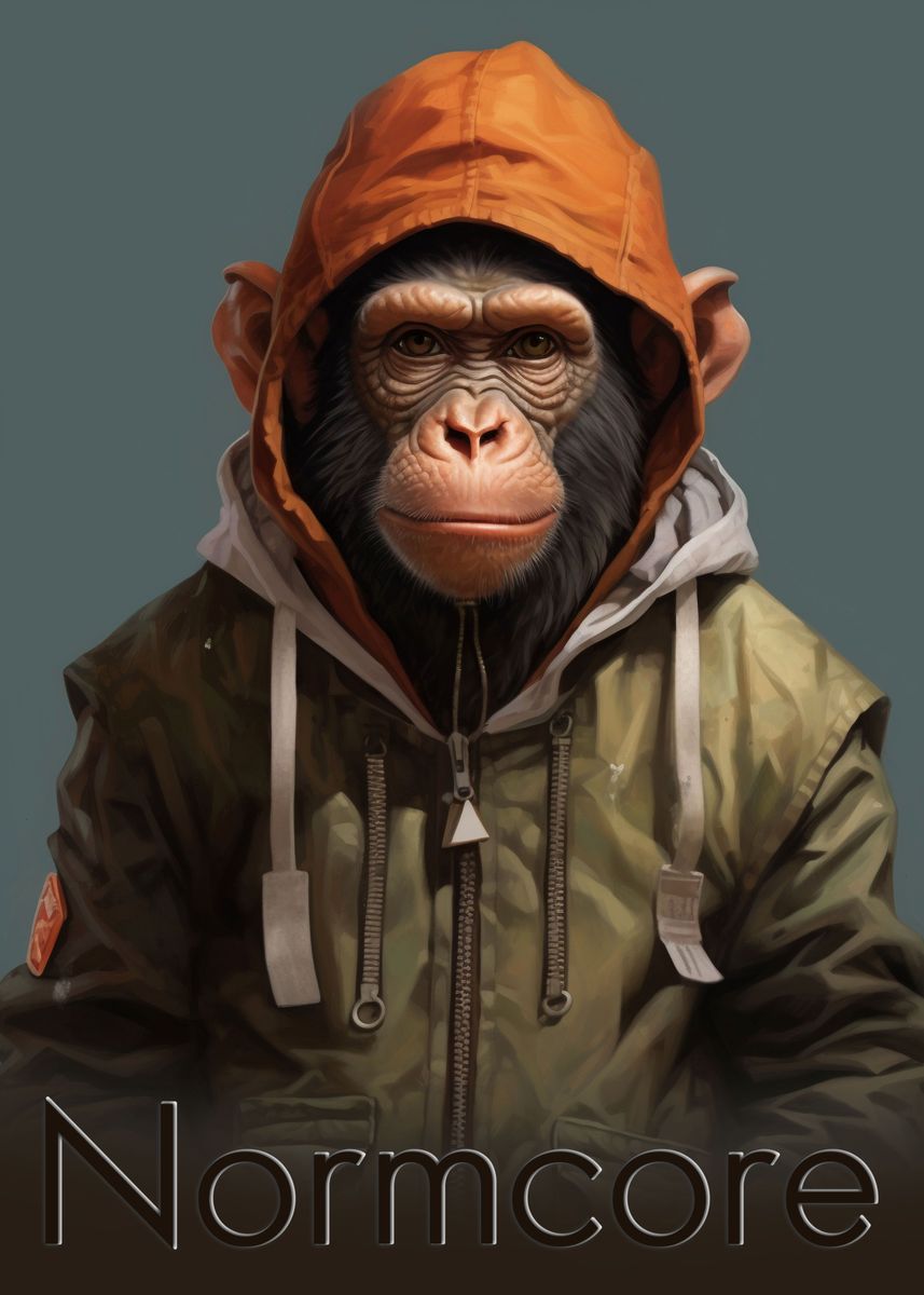 'Normcore monkey style' Poster, picture, metal print, paint by Terrance ...