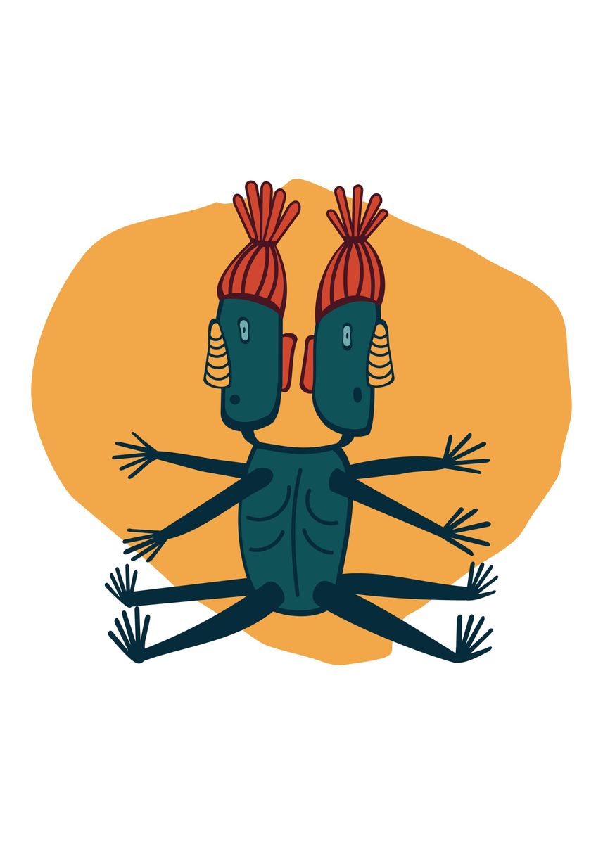 'Ugly twins' Poster, picture, metal print, paint by Vaida Kikute | Displate