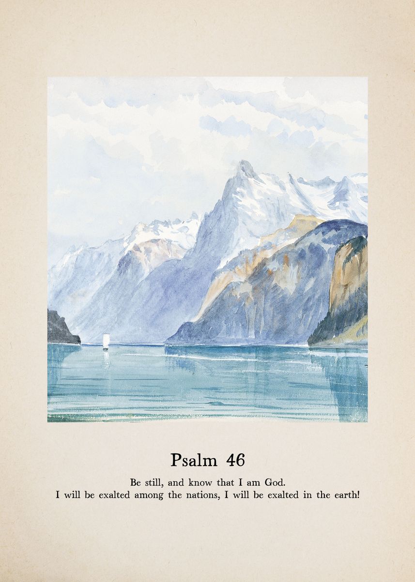 'Psalm 46' Poster, picture, metal print, paint by Cris de Almeida ...