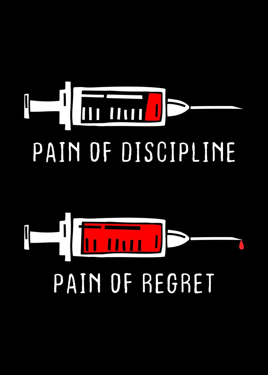 'Pain Of Discipline Regret' Poster, picture, metal print, paint by ...